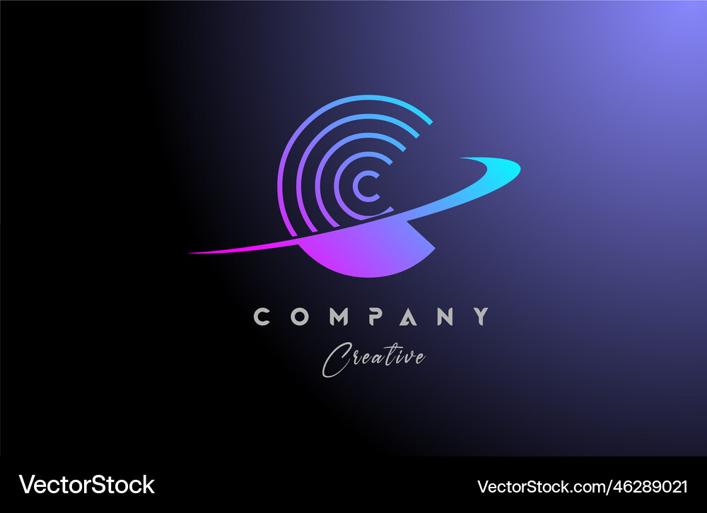 Pink blue c alphabet letter logo icon design Vector Image