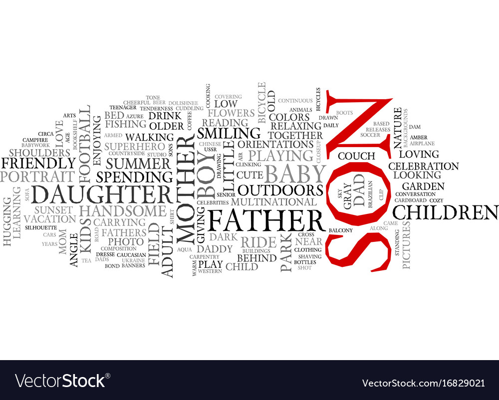 Son word cloud concept Royalty Free Vector Image