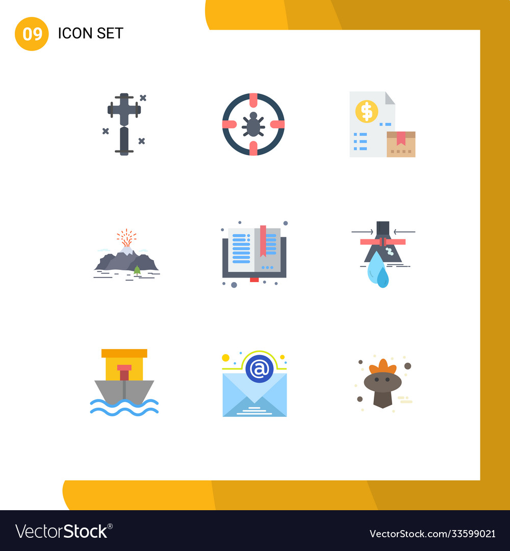 User interface pack 9 basic flat colors of Vector Image