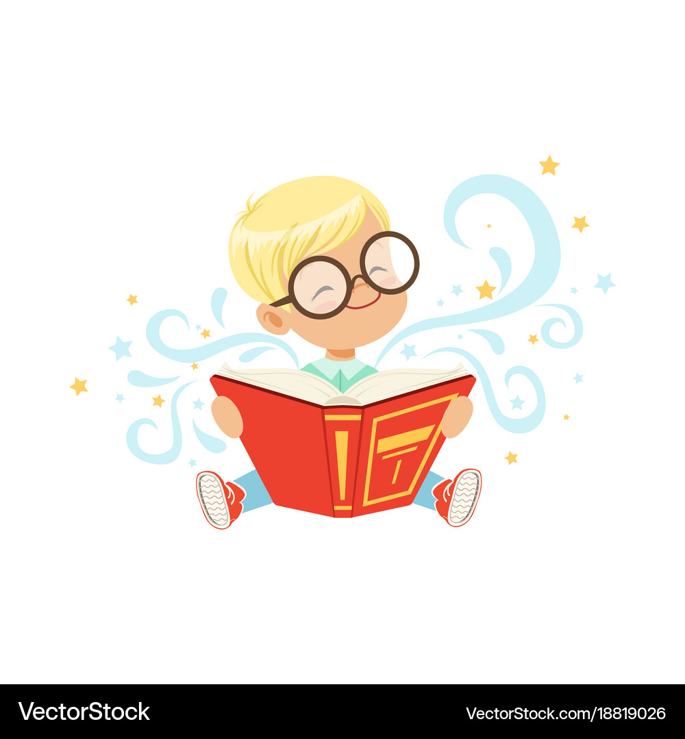 Cheerful little boy sitting on floor Royalty Free Vector