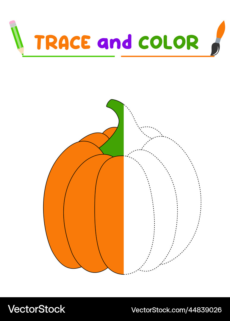 Coloring book with a pumpkin orange pear Vector Image