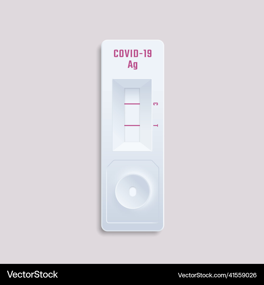 Covid-19 antigen fast self test realistic 3d Vector Image