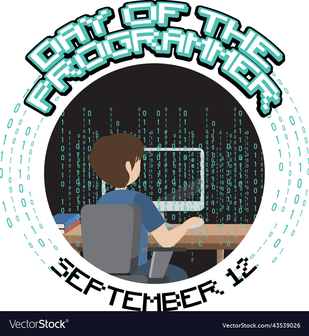 Day of the programmer poster Royalty Free Vector Image
