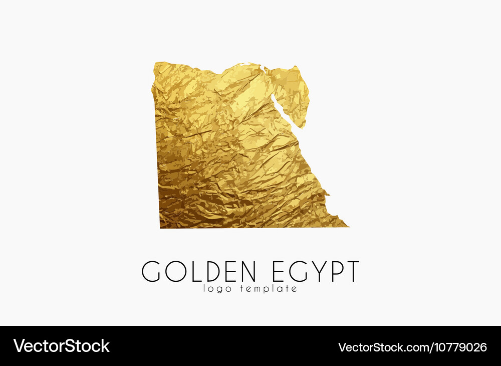 Egypt map Golden Egypt logo Creative Egypt logo Vector Image