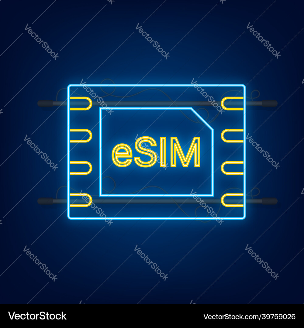 Esim embedded sim card icon symbol concept new Vector Image