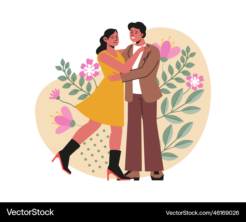 Happy romantic couple spending time together Vector Image