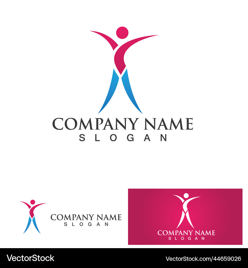 Health people logo design template Royalty Free Vector Image