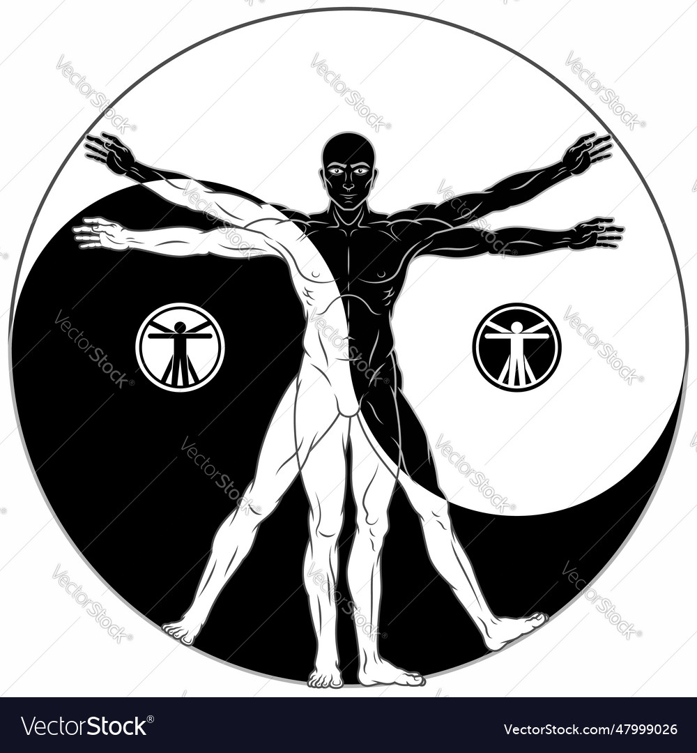 Human anatomy with yin yang Royalty Free Vector Image