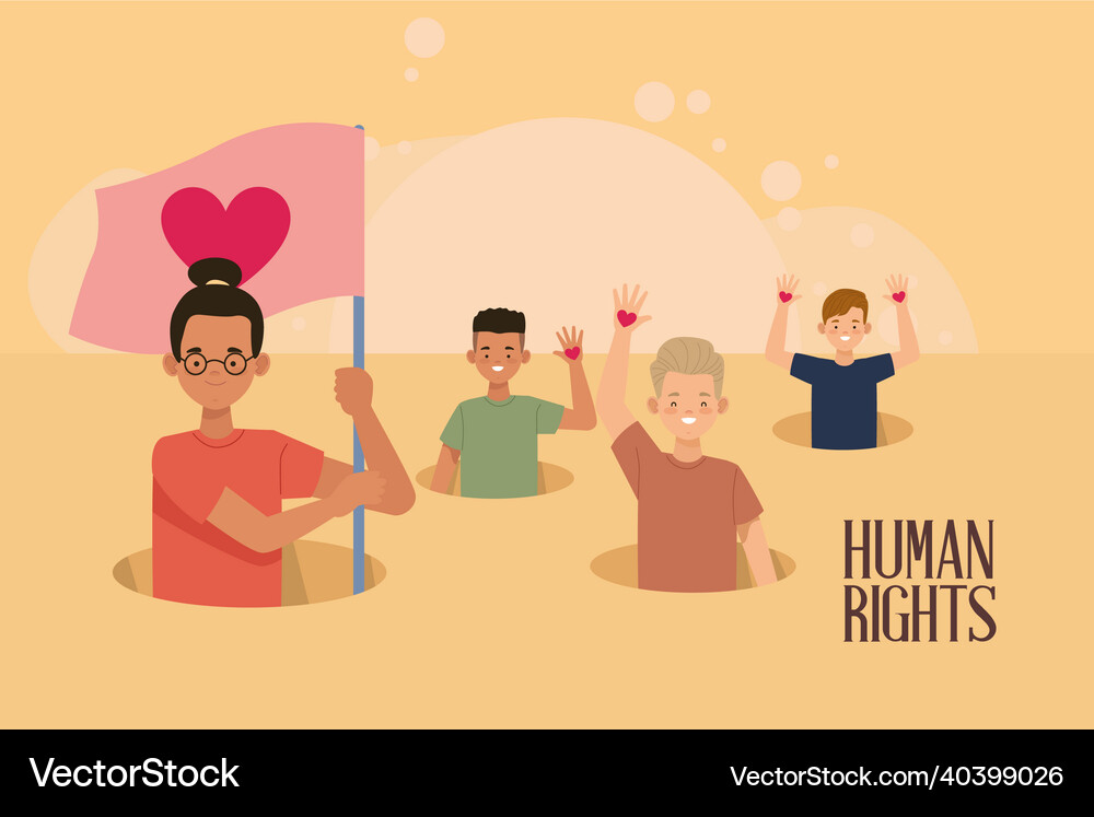 Human rights activists protesting Royalty Free Vector Image