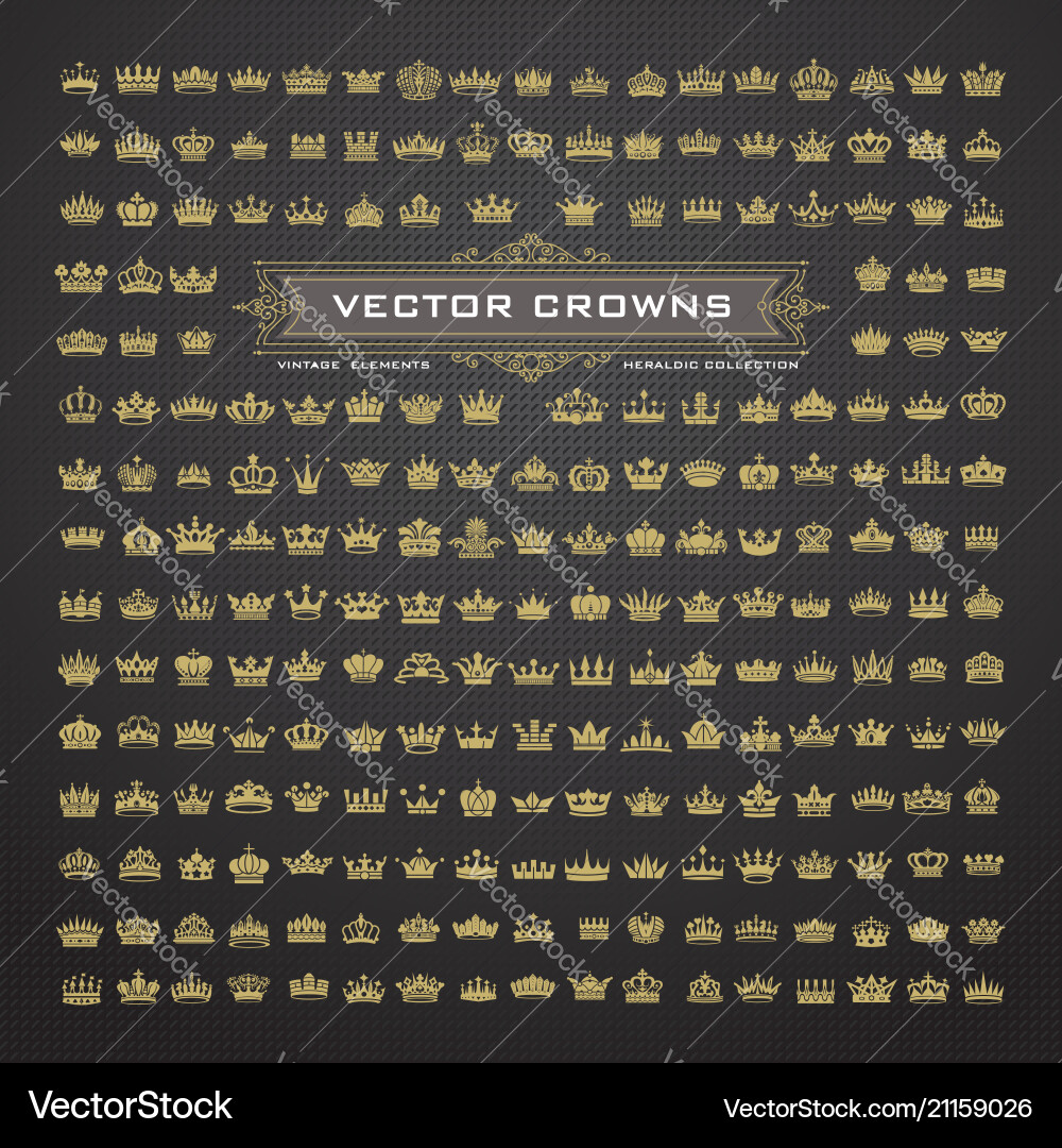 King and queen crowns symbols Royalty Free Vector Image