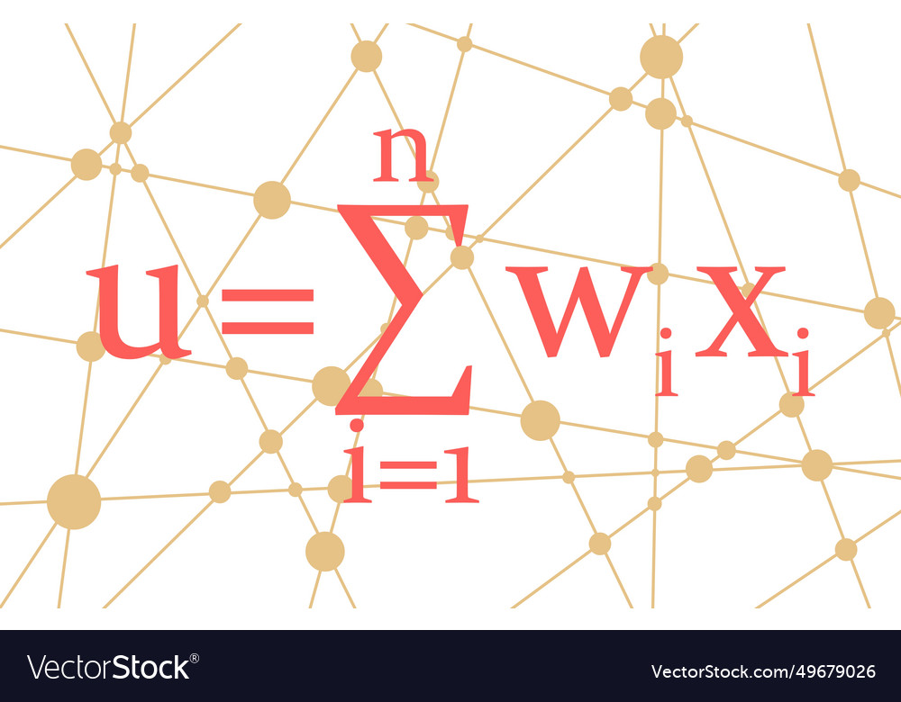 Mathematical formula of the artificial neuron Vector Image Mathematical formula of the artificial neuron Vector Image
