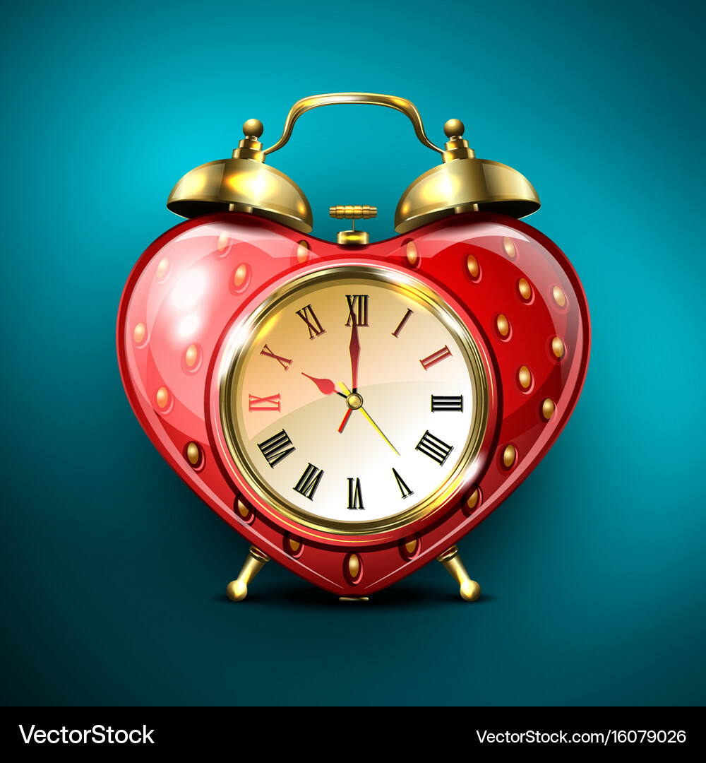 Metal retro style alarm clock Royalty Free Vector Image