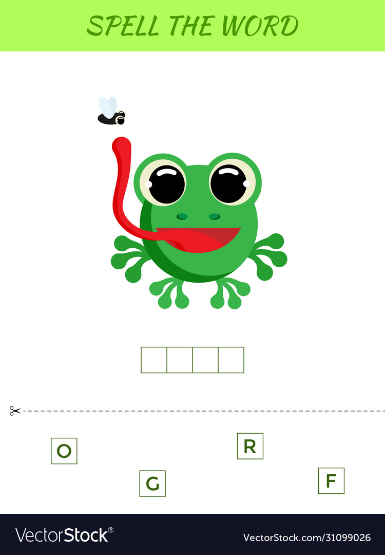 Spelling word scramble game template educational Vector Image