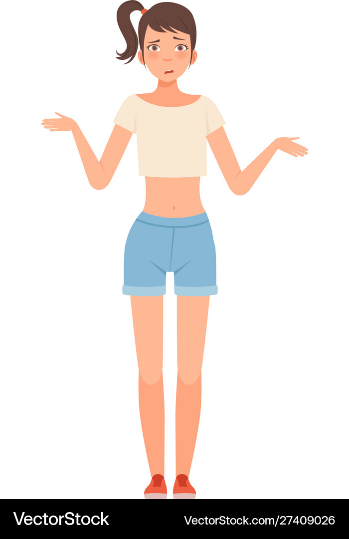 Teenager expresses misunderstanding character Vector Image