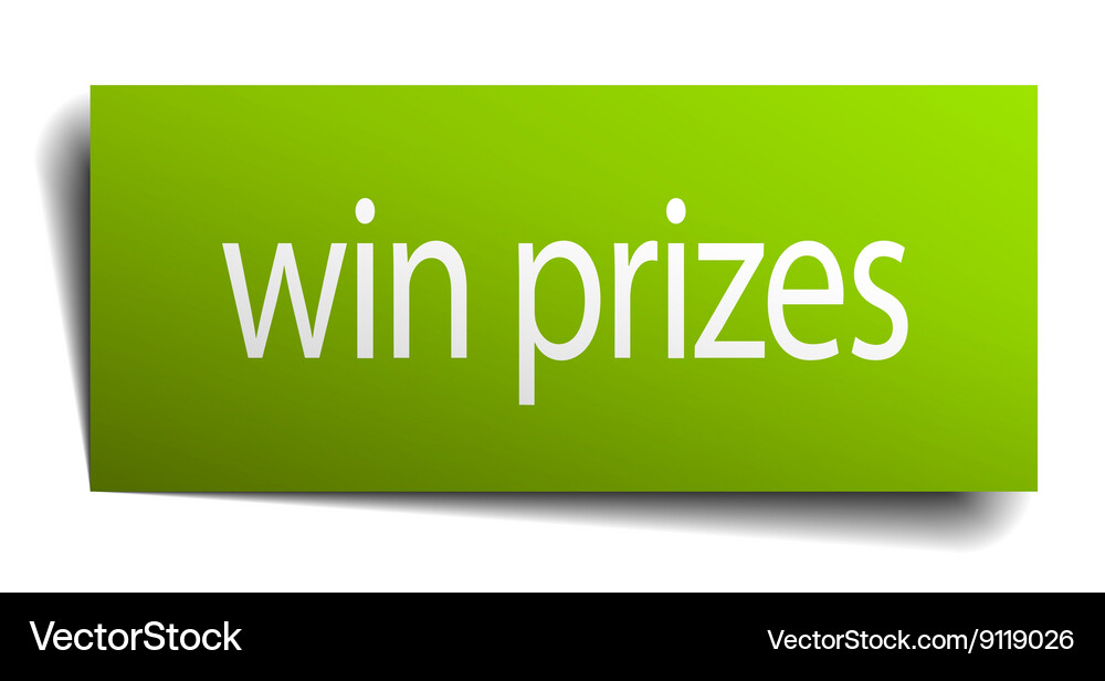 Win prizes square paper sign isolated on white Vector Image