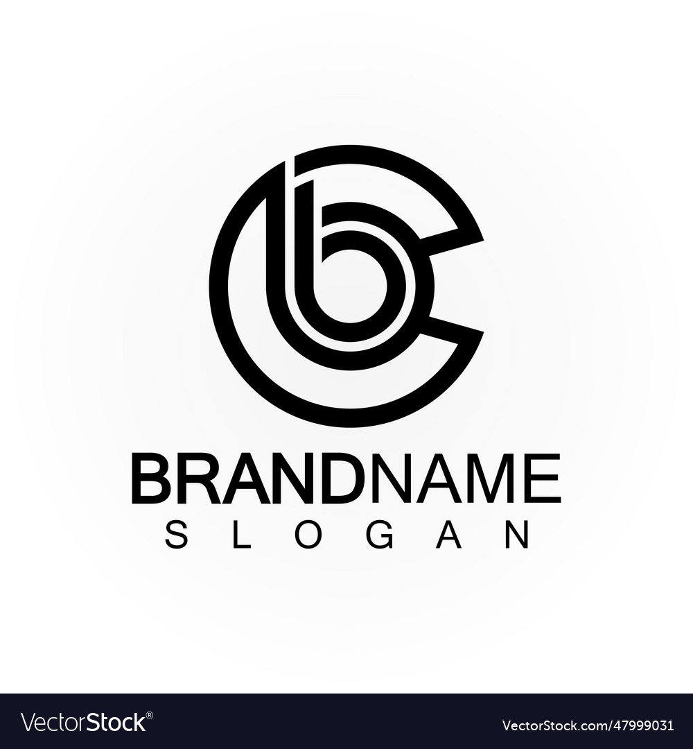 Alphabet letters monogram logo cbbcb and c Vector Image