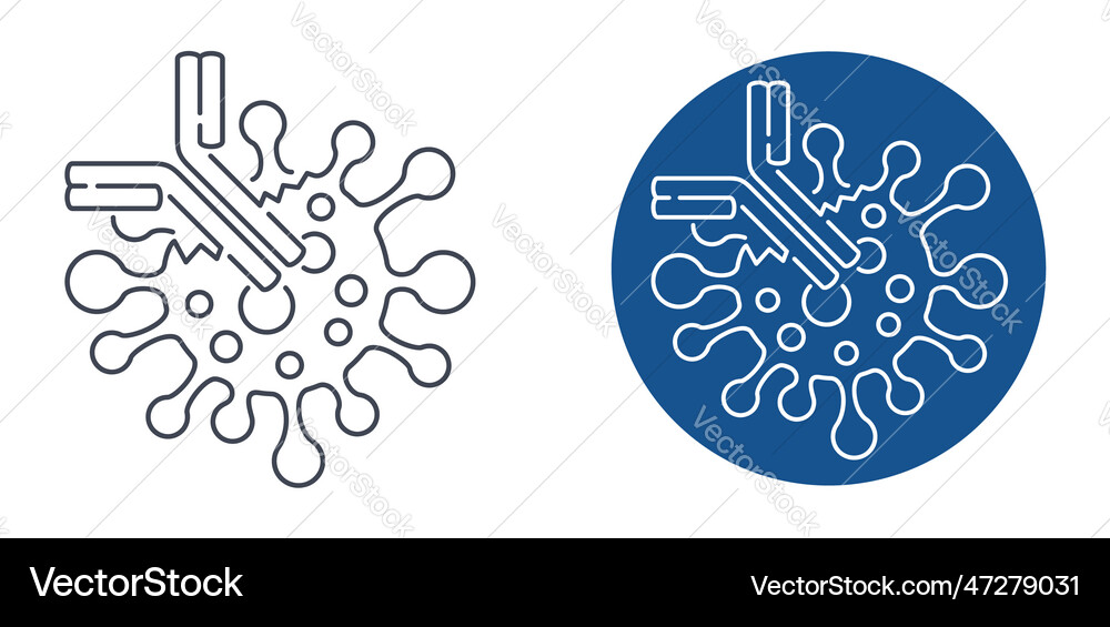 Antibody y-shaped emblem - thin line icon Vector Image
