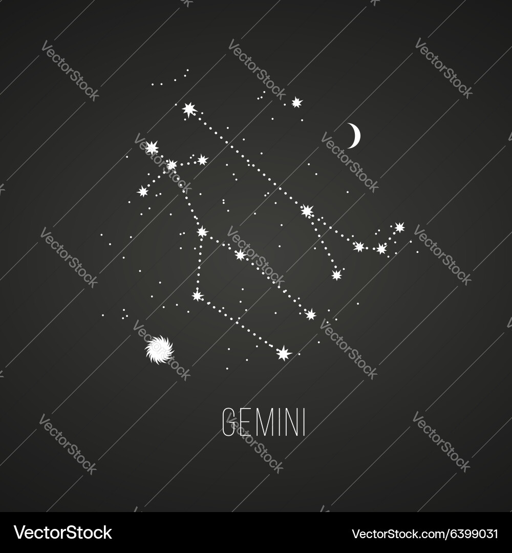 Astrology sign on gemini chalkboard background Vector Image