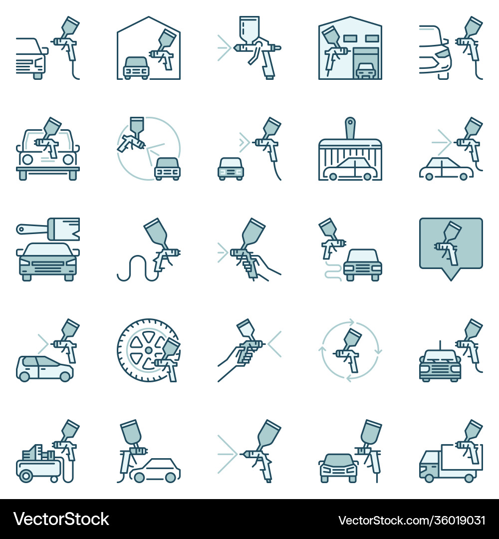 Auto body painting creative icons Royalty Free Vector Image