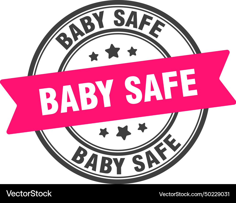 Baby safe stamp label on transparent Royalty Free Vector