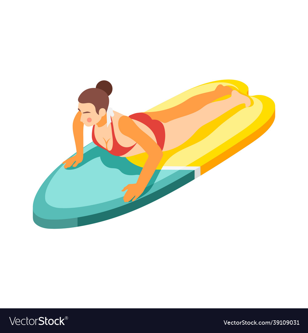 Board floating isometric composition Royalty Free Vector