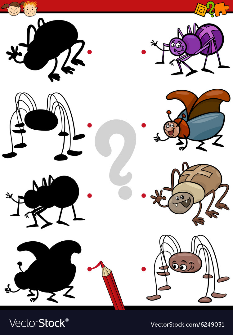 Cartoon educational shadows task Royalty Free Vector Image