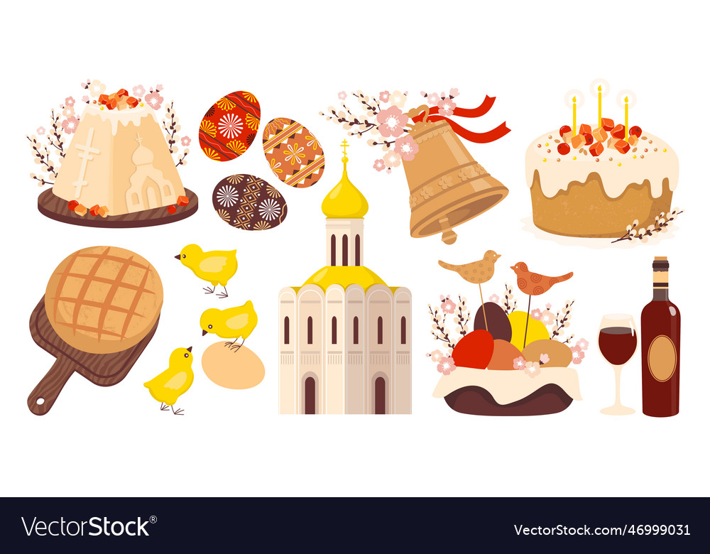 Easter elements set Royalty Free Vector Image - VectorStock
