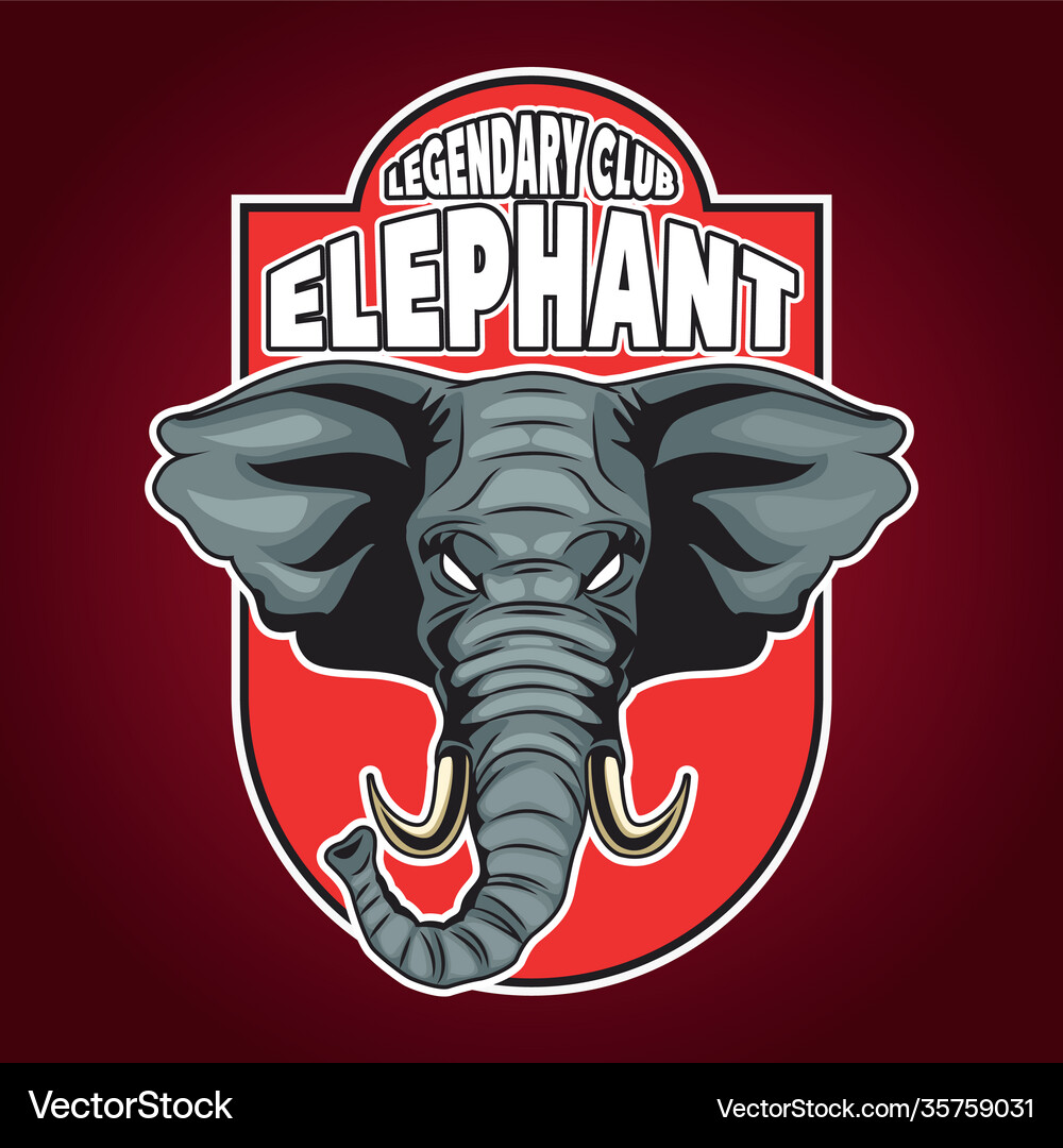 Elephant animal wild head character emblem Vector Image