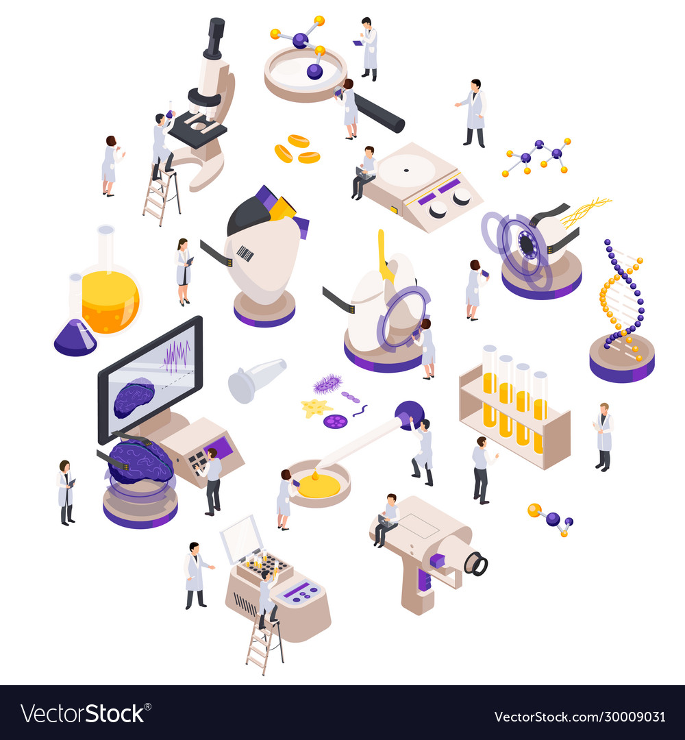 Future technology isometric composition Royalty Free Vector