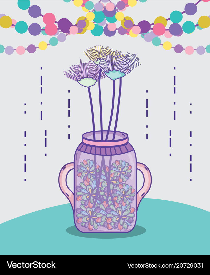 Garden mason jar cartoon Royalty Free Vector Image