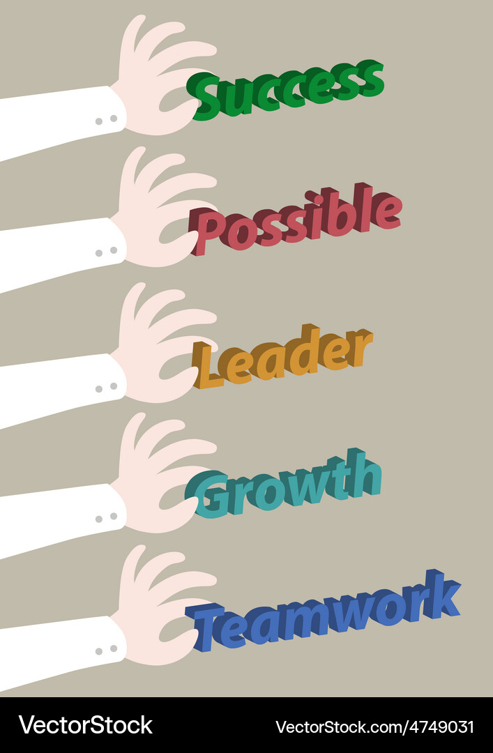 Hand pick up concept business wording Royalty Free Vector