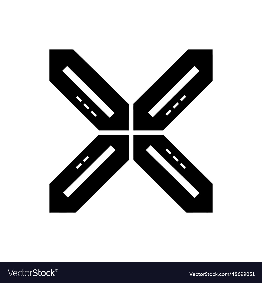 Highway intersection icon Royalty Free Vector Image