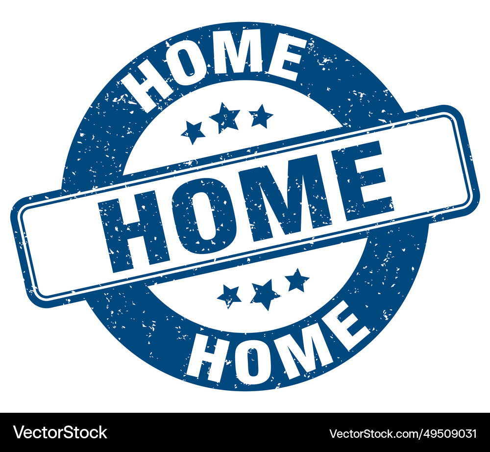 Home stamp label round grunge sign Royalty Free Vector Image
