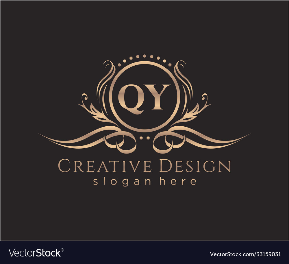 Initial qy beauty monogram and elegant logo design