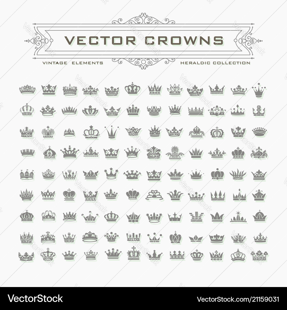 King and queen crowns symbols Royalty Free Vector Image