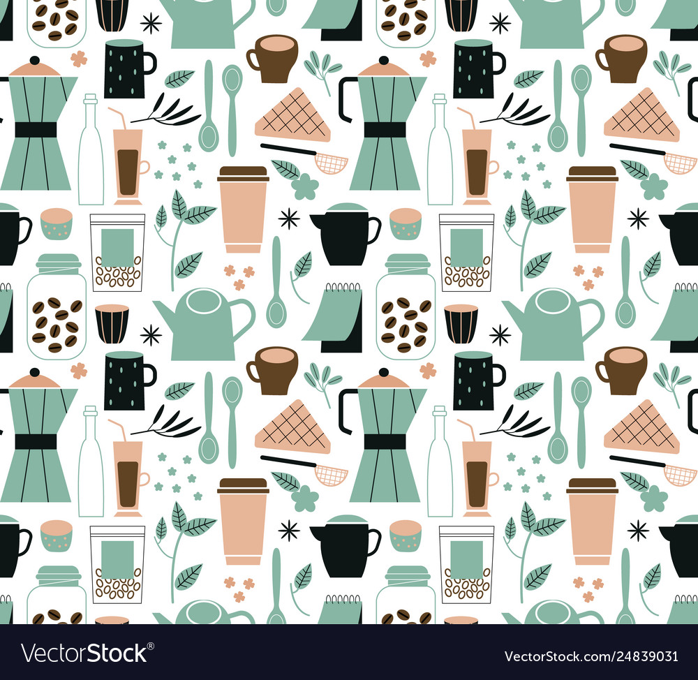 Kitchen pattern flat Royalty Free Vector Image