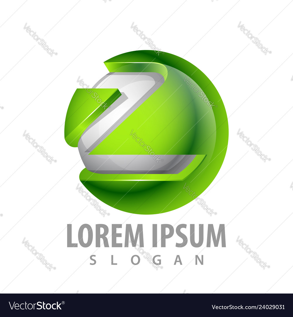 Logo concept design green sphere letter z symbol Vector Image