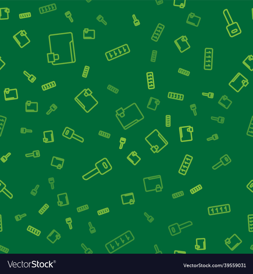 Set line folder and lock key and password Vector Image