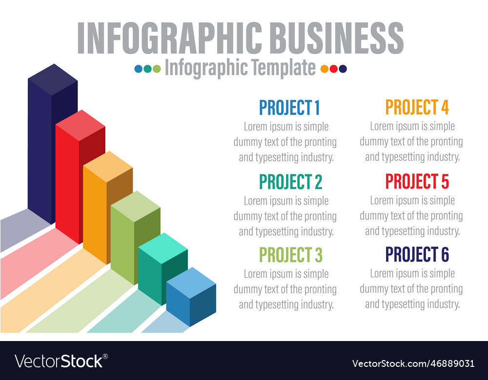 Six 6 steps 6 option infographic design Royalty Free Vector