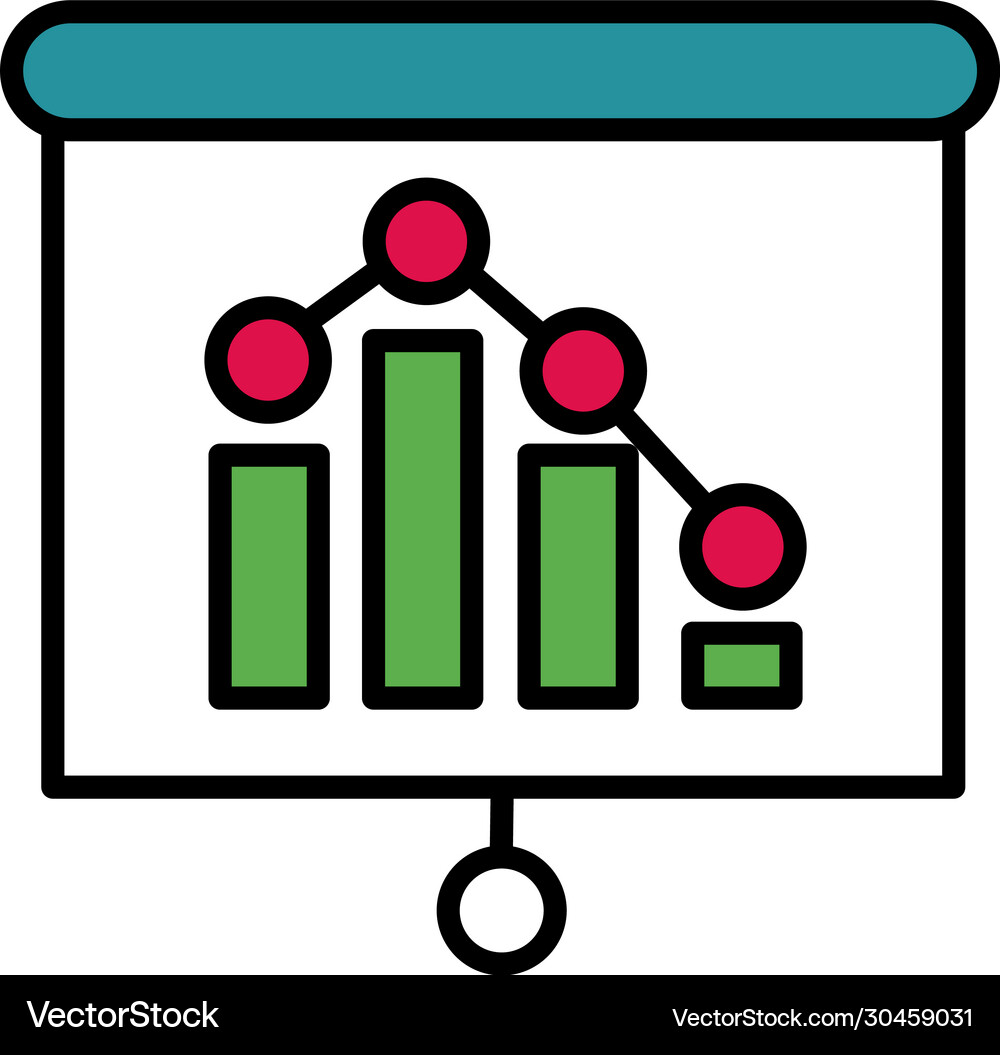 Statistics bars in paperboard line and fill style Vector Image