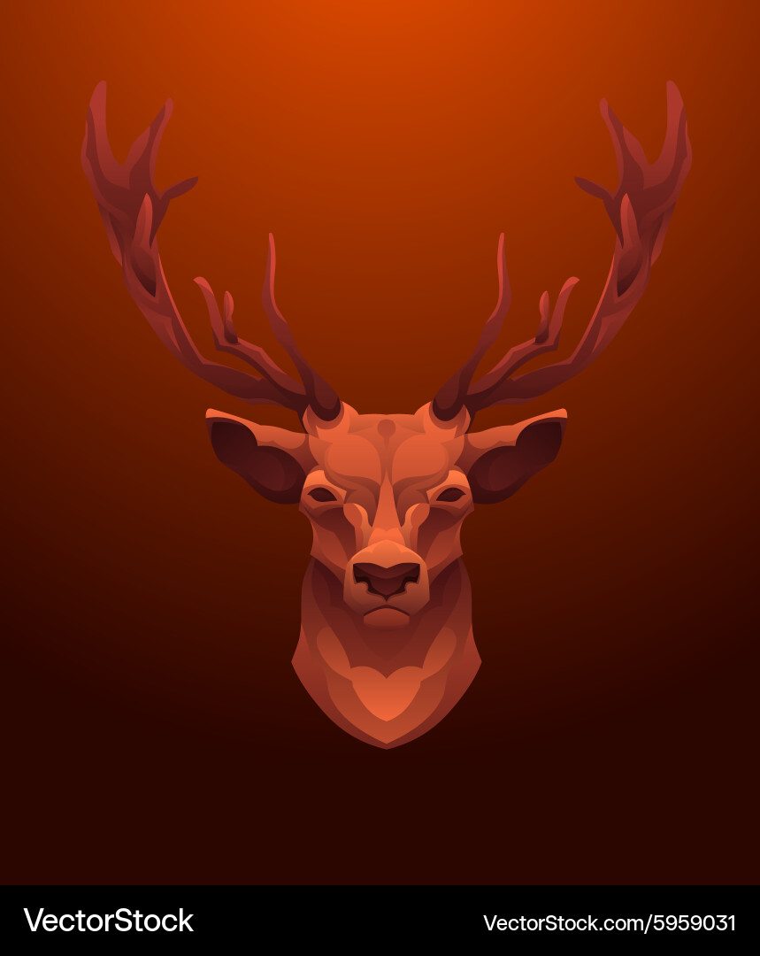 Vintage Deer label Retro design graphic Royalty Free Vector