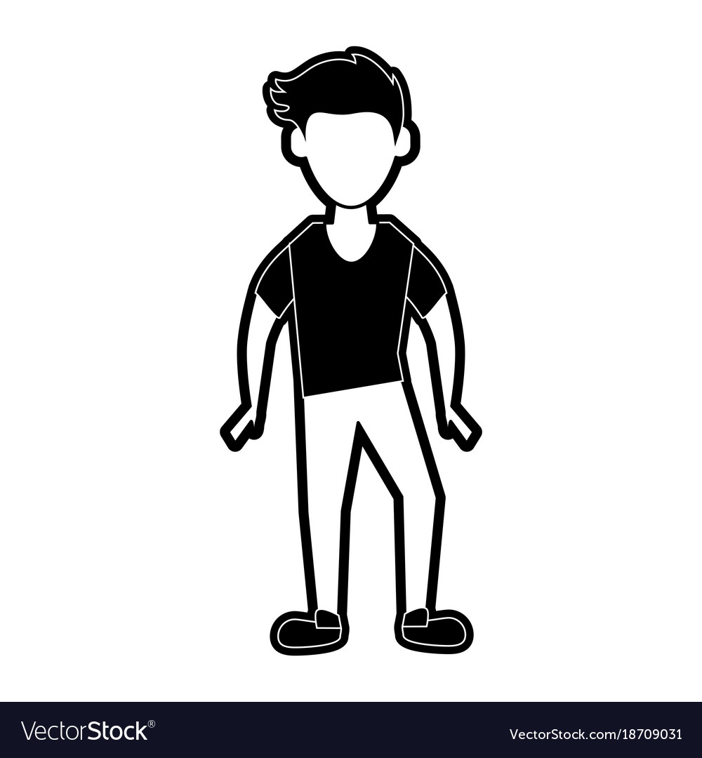 Young man posing Royalty Free Vector Image - VectorStock