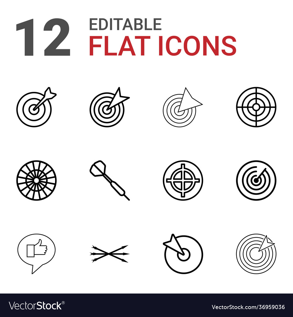 12 dart icons Royalty Free Vector Image - VectorStock