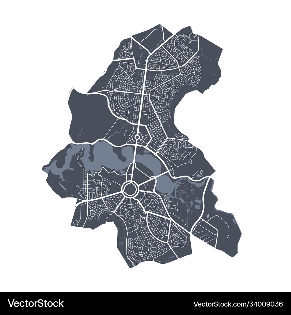Canberra map detailed city poster Royalty Free Vector Image