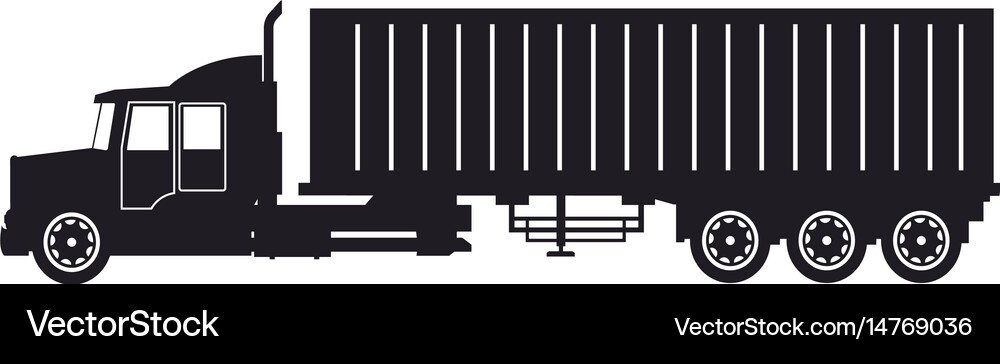 Cargo delivery truck with container shipping Vector Image