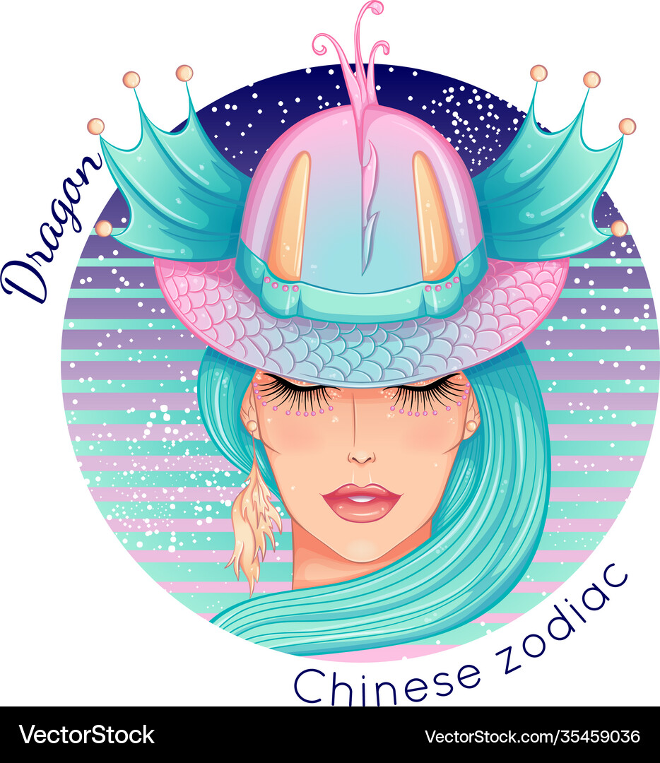 Chinese zodiac dragon color Royalty Free Vector Image