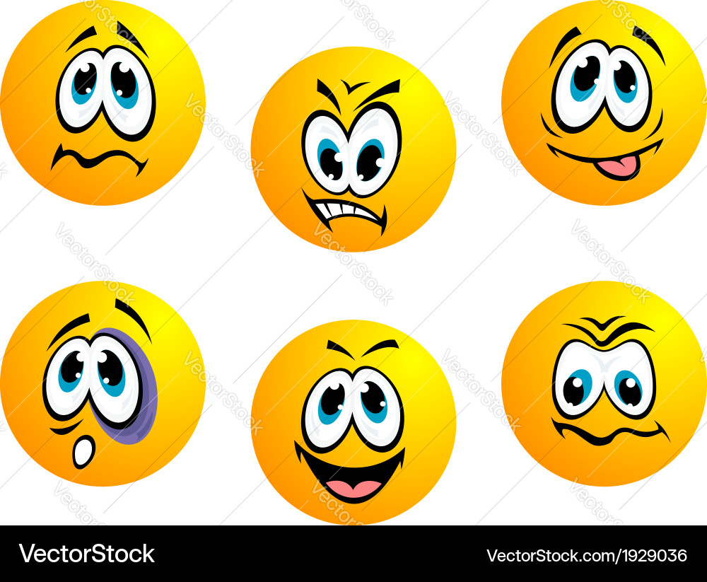 Collection of yellow emoticons Royalty Free Vector Image