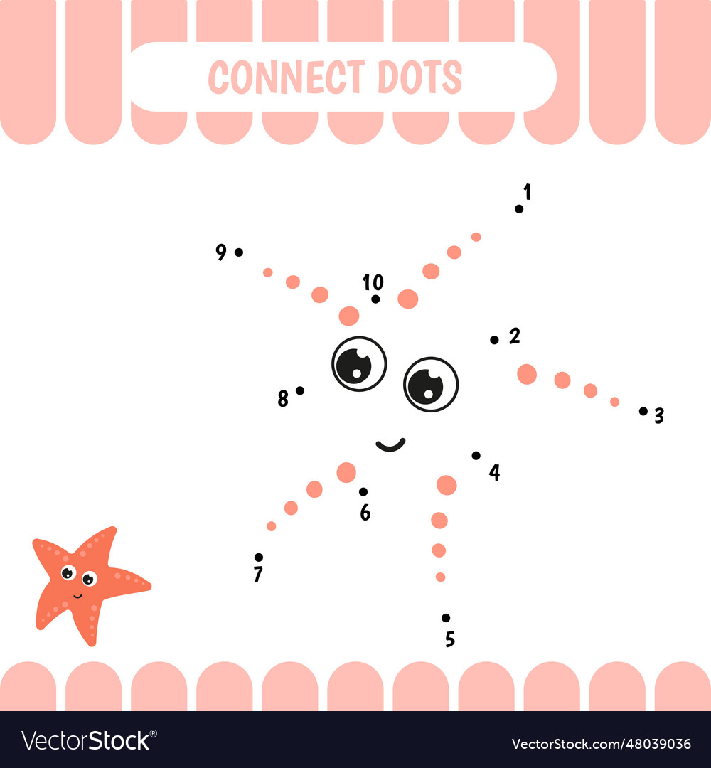 Dot to dot educational game for preschool kids Vector Image