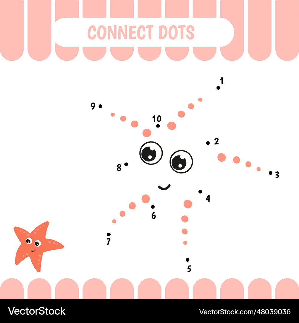 Dot to educational game for preschool kids Vector Image