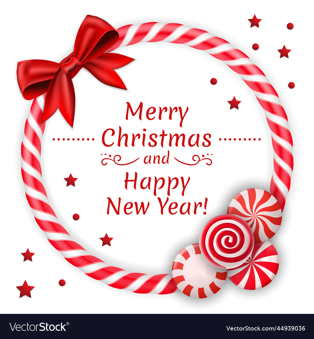 Frame christmas candy cane christmas stick Vector Image